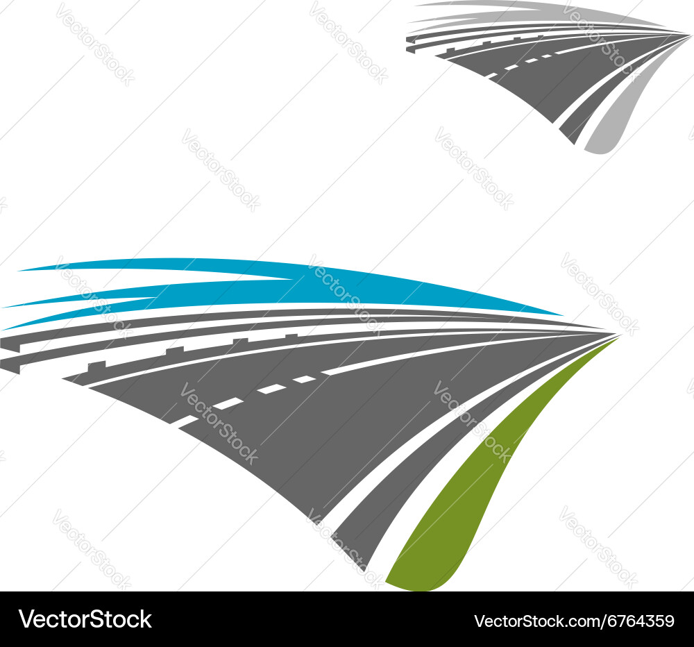 Express highway road with blue sky abstract icon Vector Image
