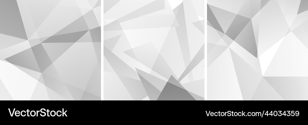 Grey abstract geometric backgrounds set Royalty Free Vector