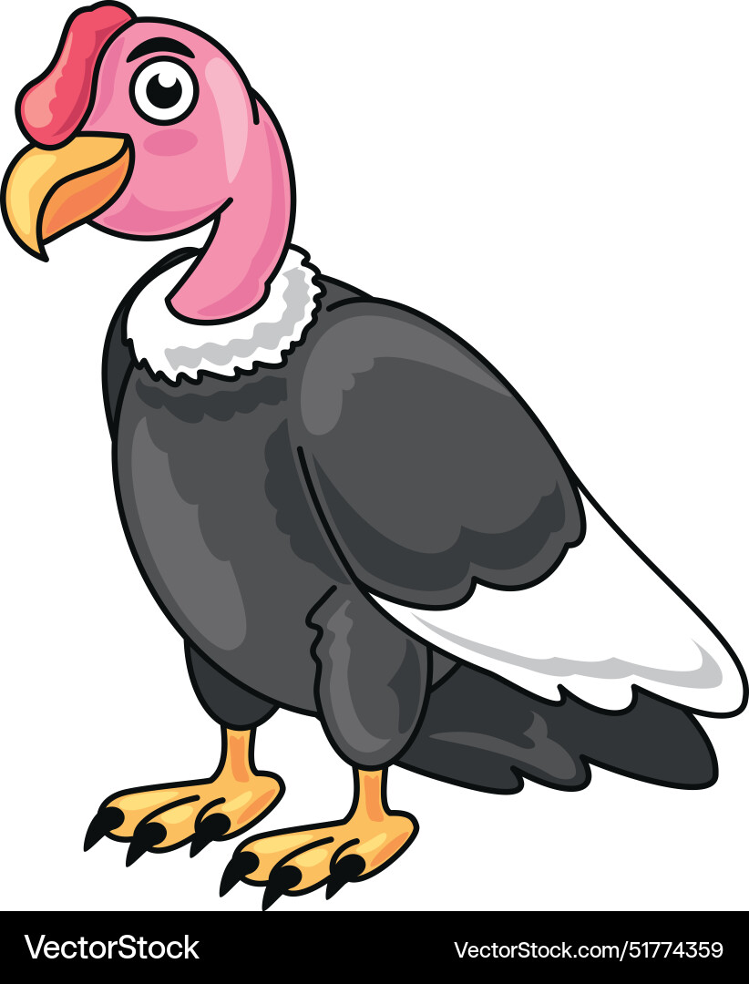 Happy andean condor cartoon Royalty Free Vector Image