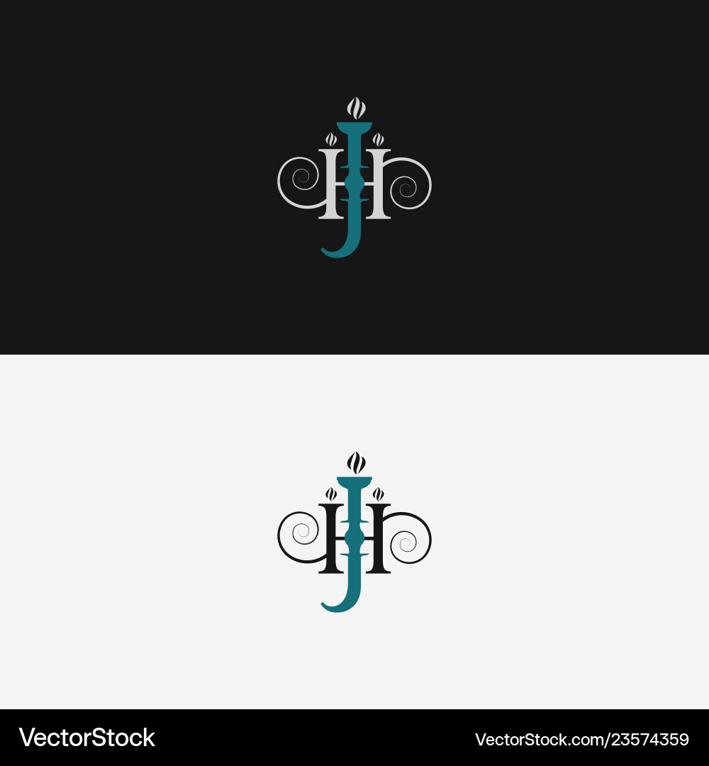 Jh hj logo monogram Royalty Free Vector Image - VectorStock