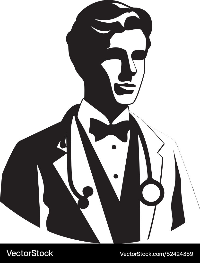 Sketching doctorly devotion portraying Royalty Free Vector