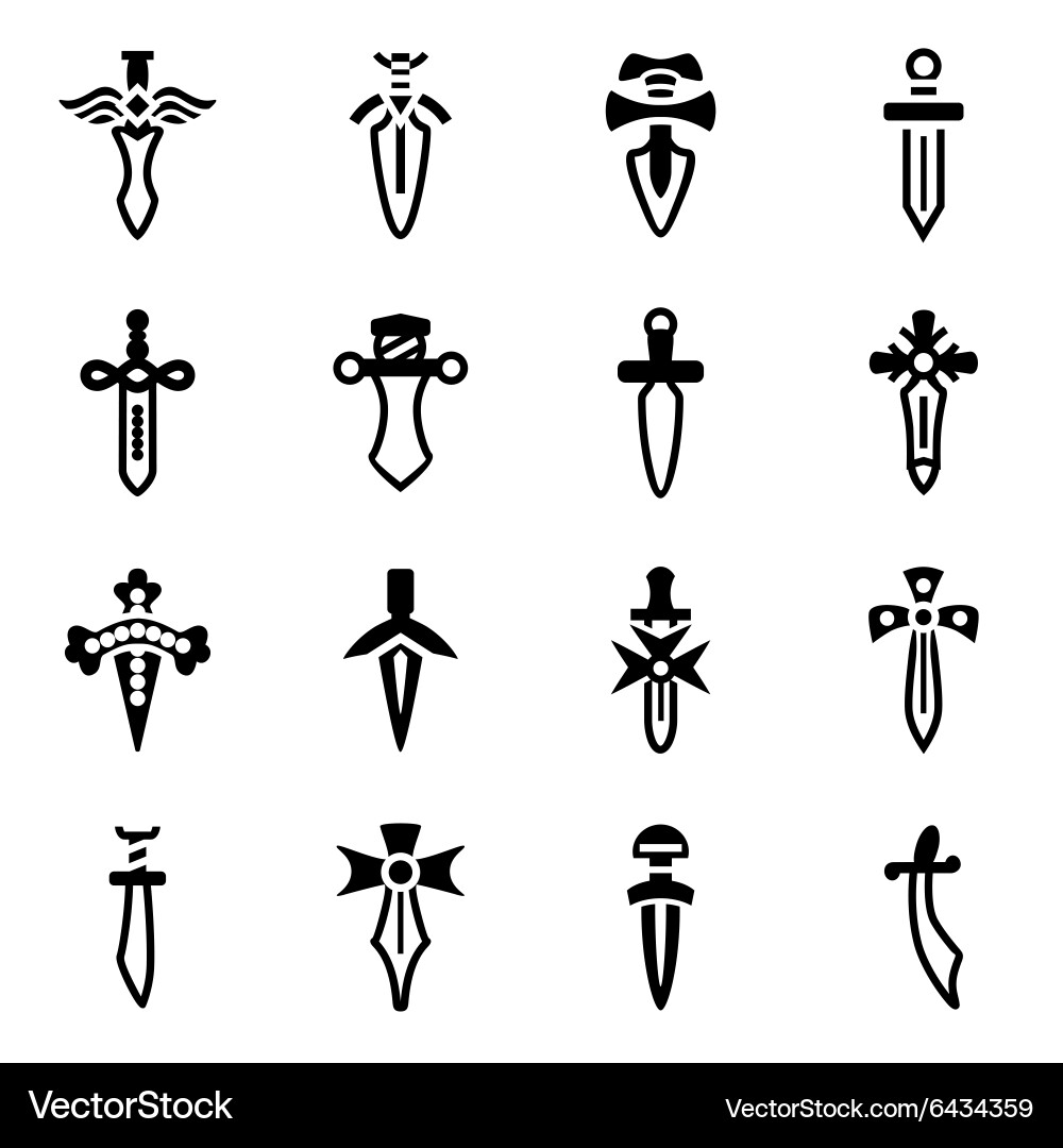 Schwert Symbol gesetzt Lizenzfreies Vektorbild