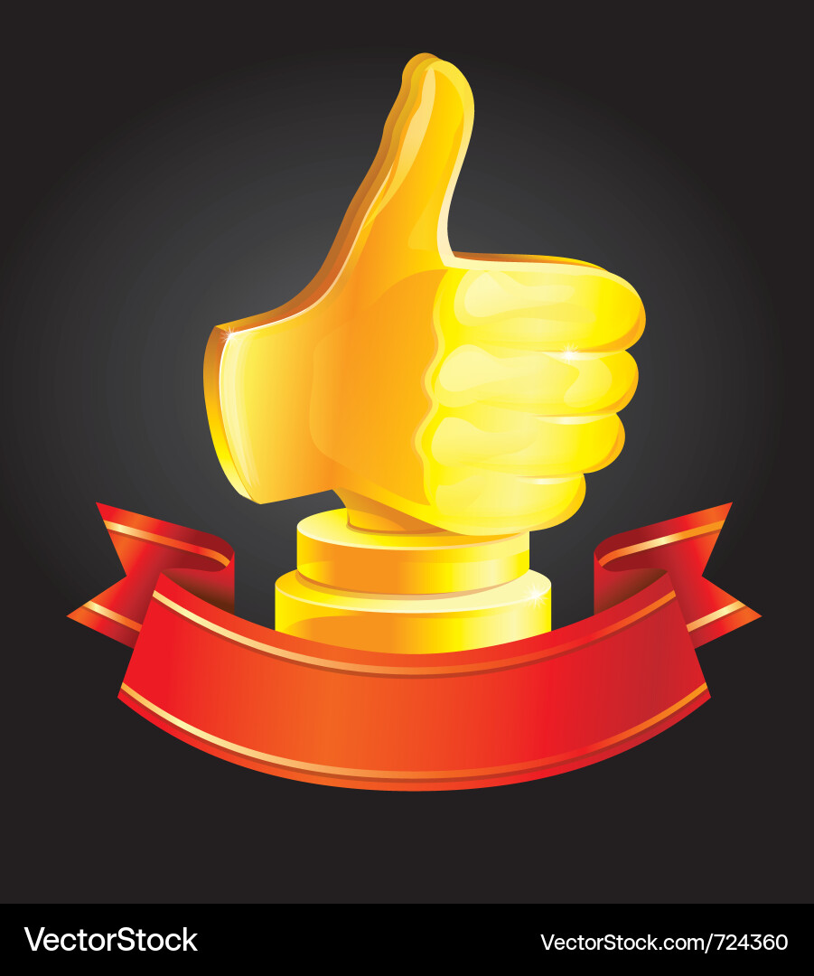 Best choice award - golden hand Royalty Free Vector Image
