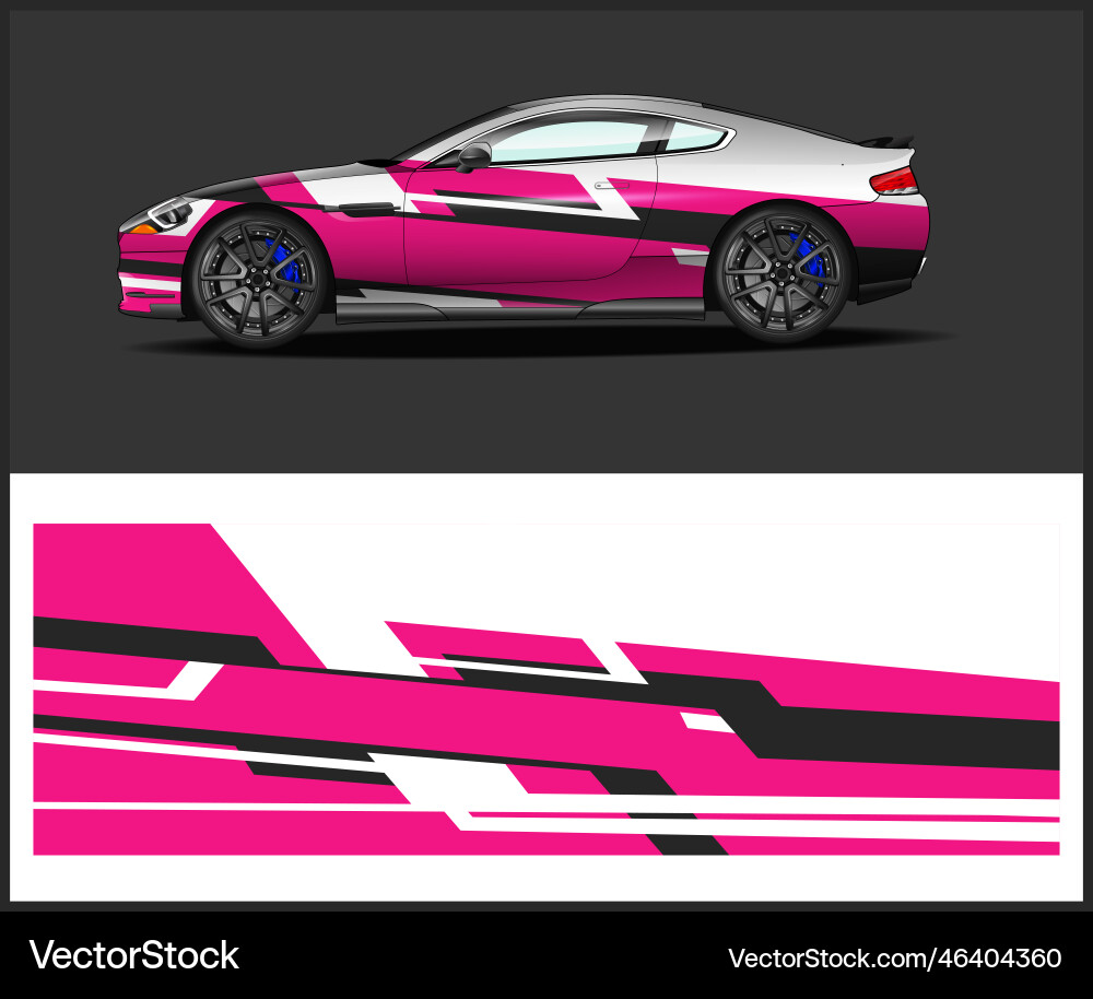 Car wrap design vehicle Royalty Free Vector Image