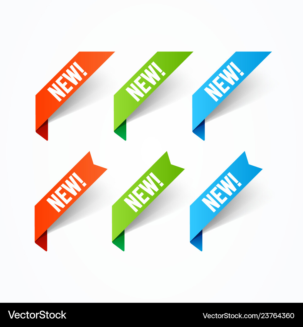 Colorful Ribbon & Label Set Royalty Free Vector Image