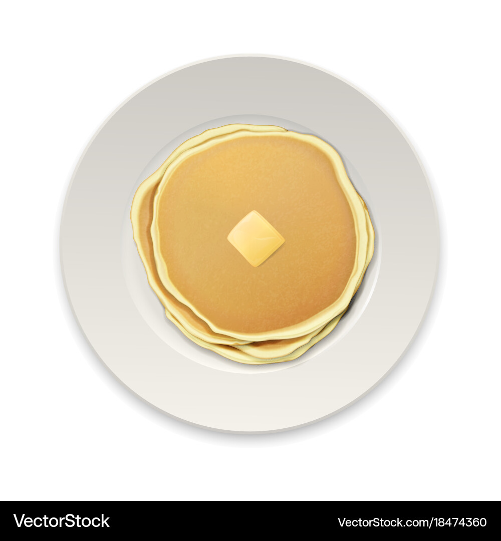 Delicious Stack of Pancakes with Butter Royalty Free Vector