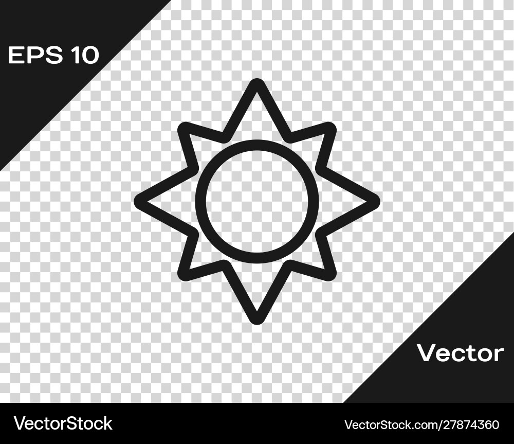 Grey Sun Icon - Transparent Background Royalty Free Vector