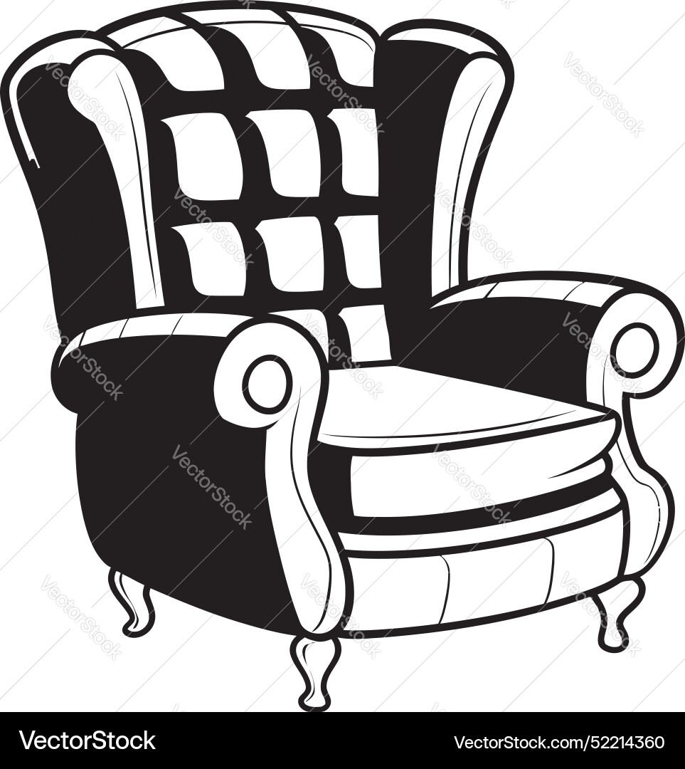 Harmonious rest black relaxing chair iconic mark Vector Image