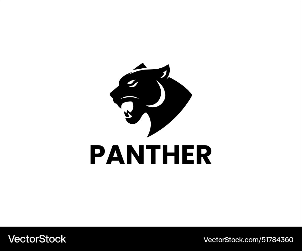 Panther logo templatepanther minimalist Royalty Free Vector
