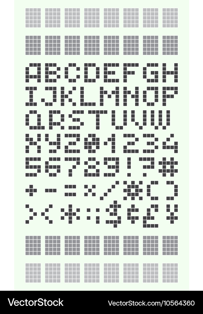 Pixel font Royalty Free Vector Image - VectorStock