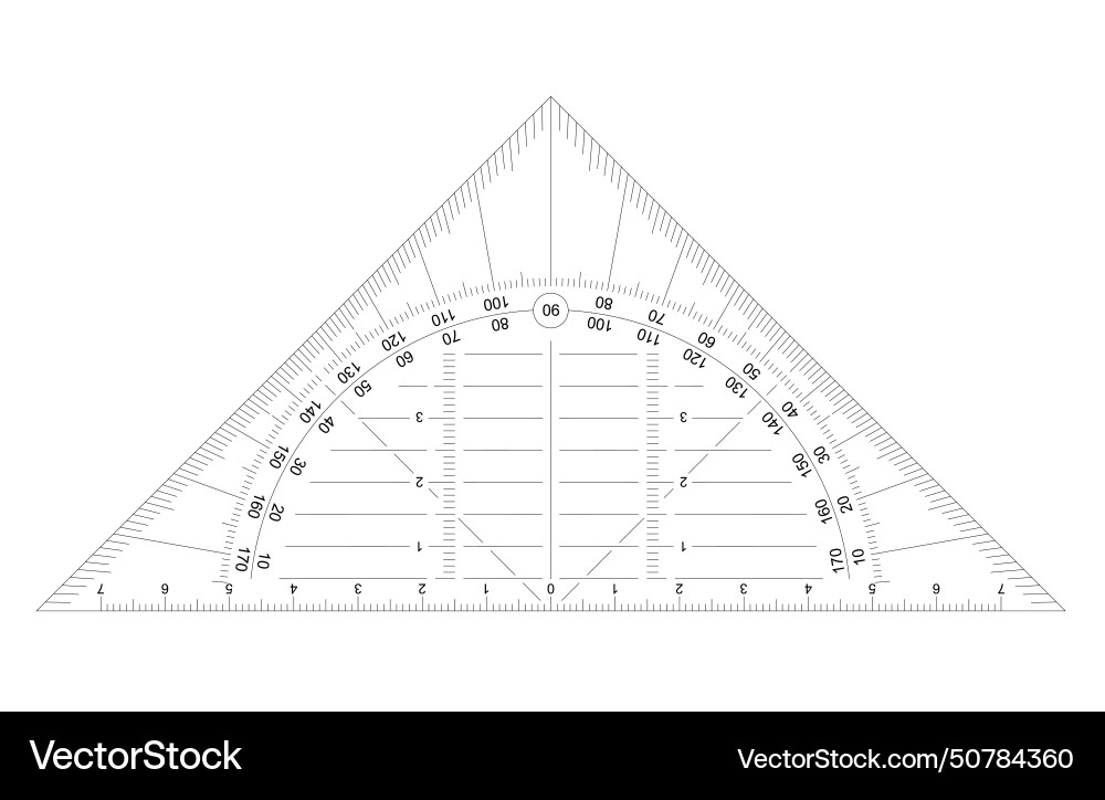 Triangle ruler or set square sign protractor Vector Image