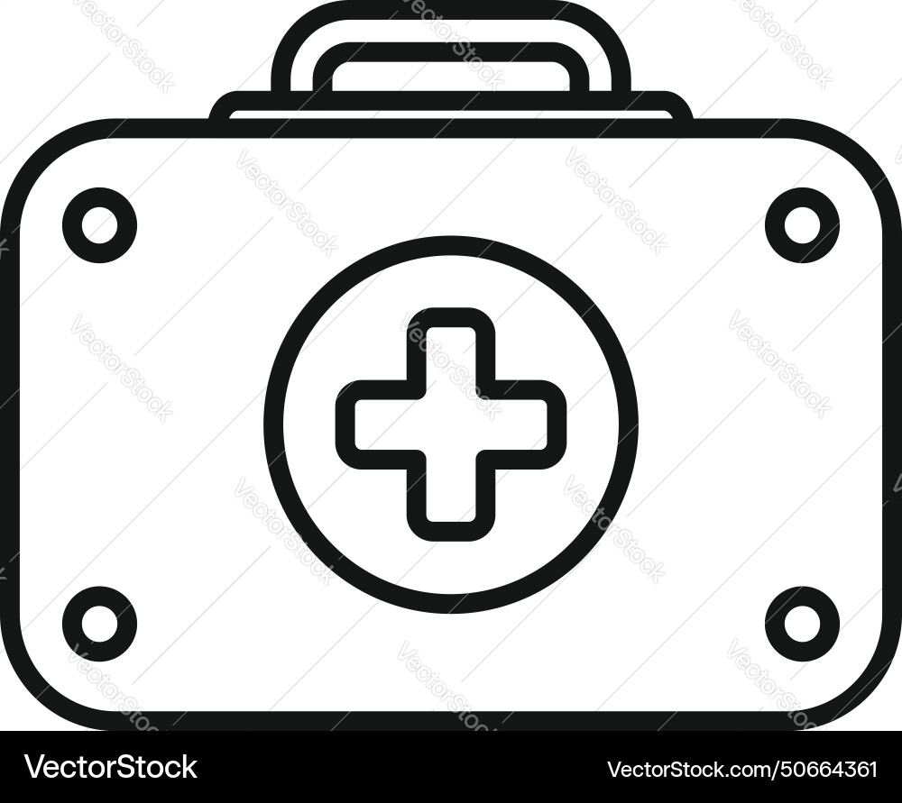 First aid kit icon outline medicinal Royalty Free Vector
