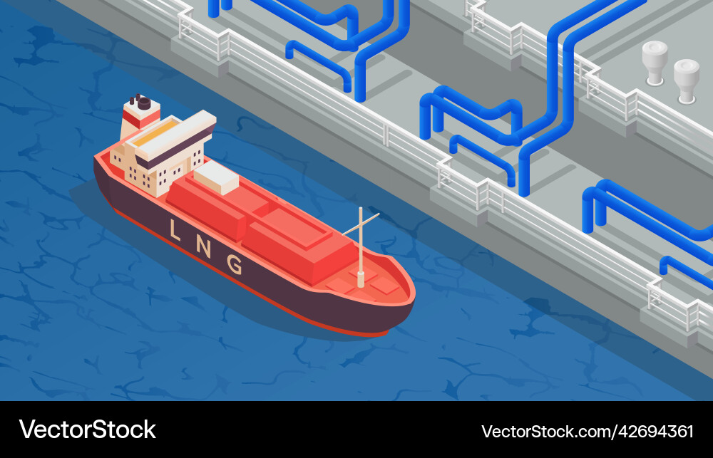 Gas industry isometric background Royalty Free Vector Image