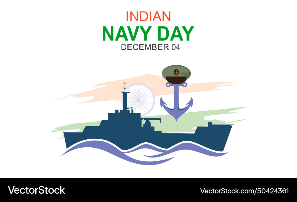Indian navy day 4 december template Royalty Free Vector