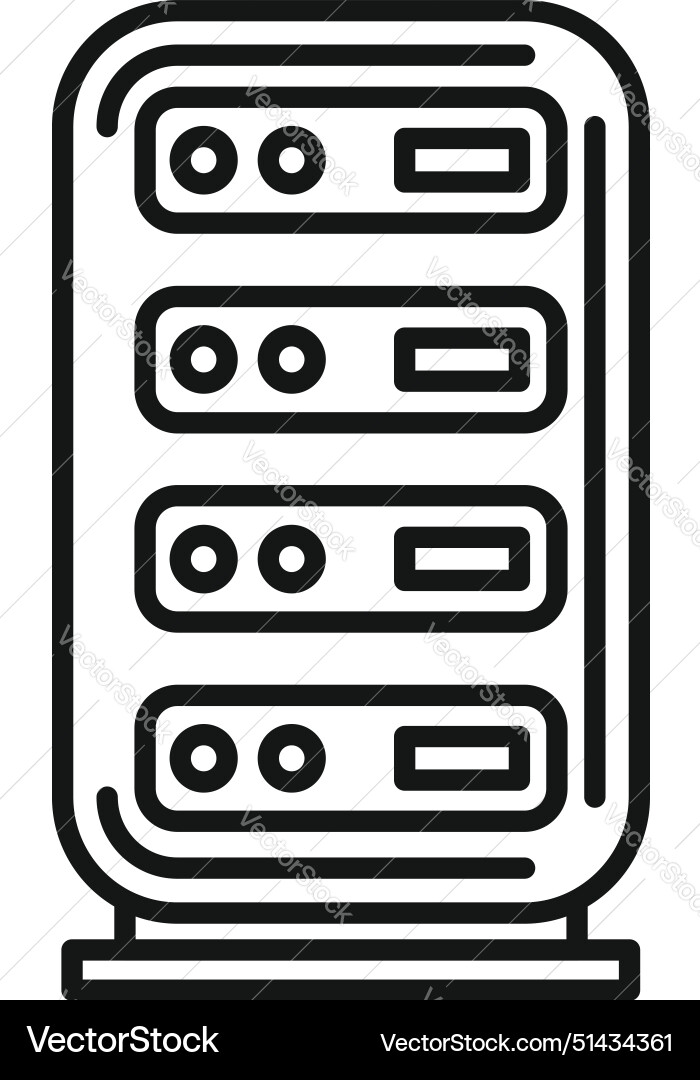 Line art of server rack Royalty Free Vector Image