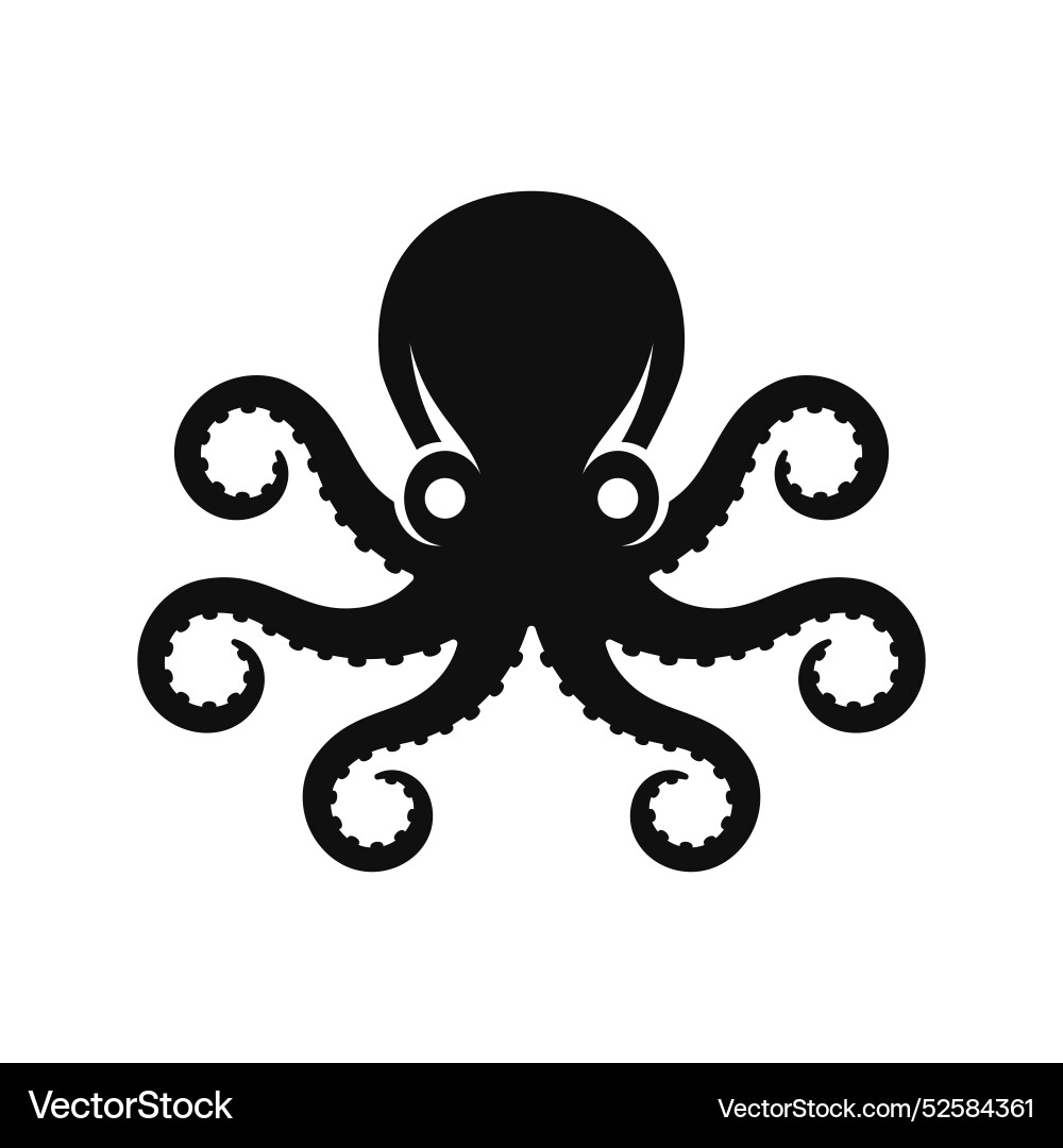 Octopus logo on white background Royalty Free Vector Image
