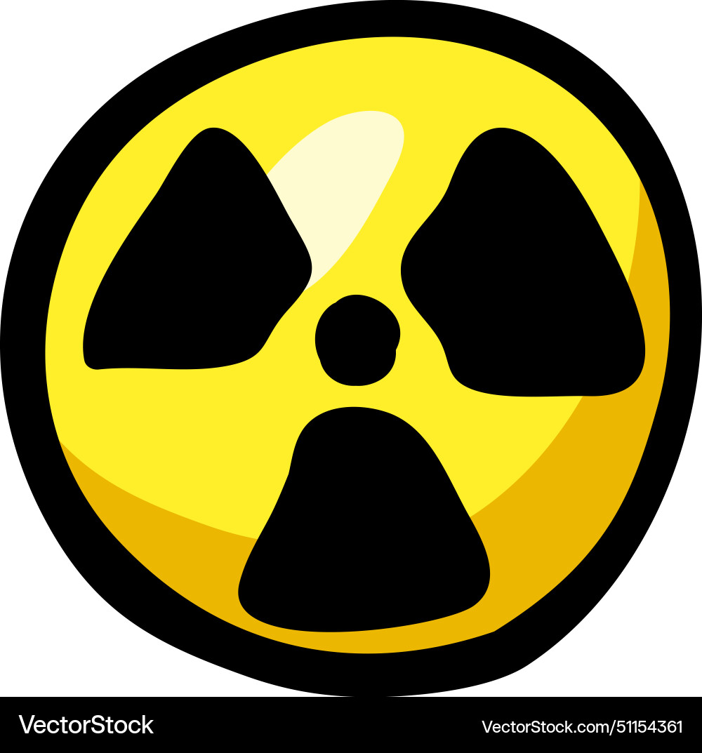 Radioactivity sign - hand drawn doodle icon Vector Image
