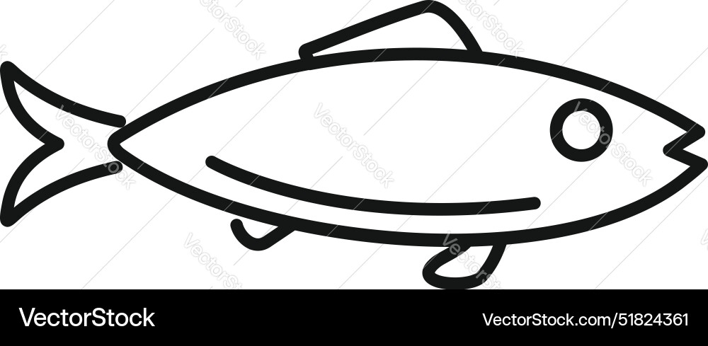 Small river fish swimming side view icon Vector Image
