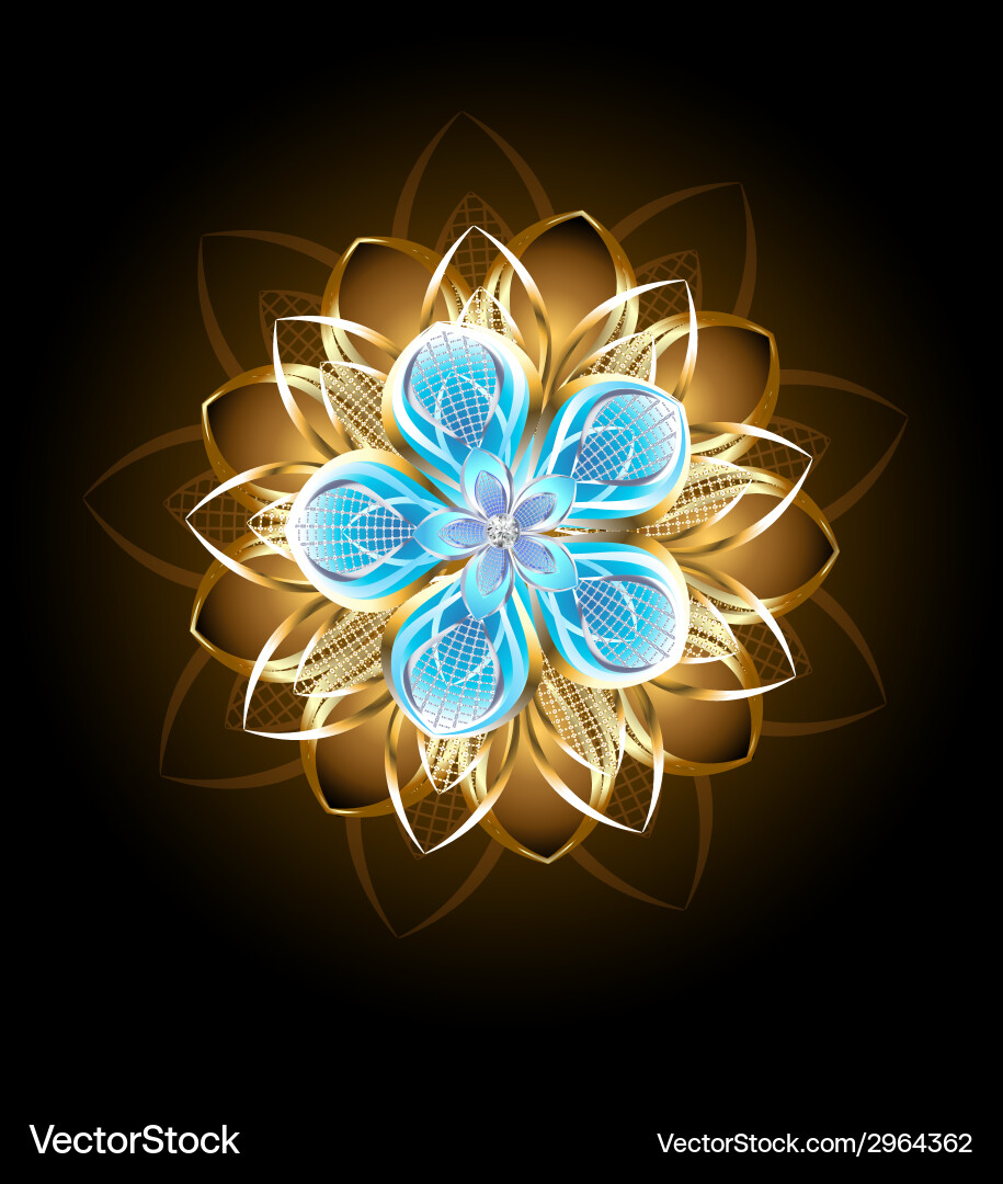 Abstract turquoise flower Royalty Free Vector Image