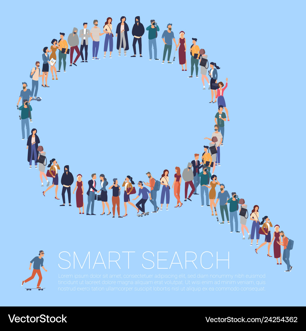 Group of people shape a magnifying glass Vector Image