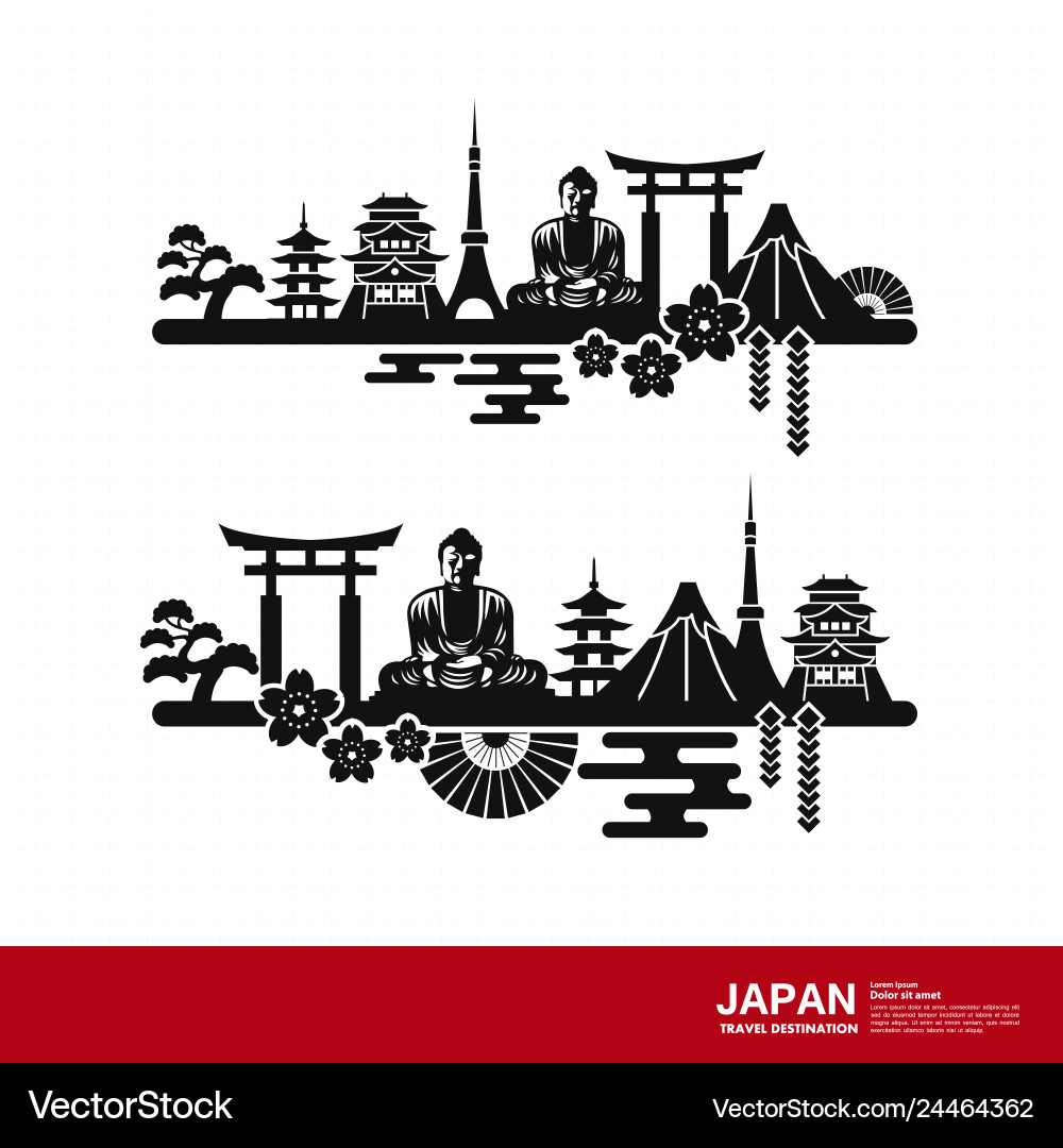 Japan travel destination Royalty Free Vector Image