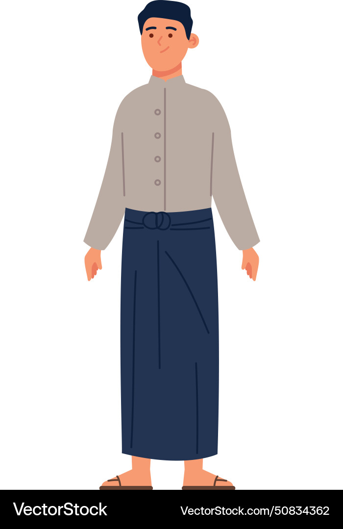 Myanmar male character Royalty Free Vector Image
