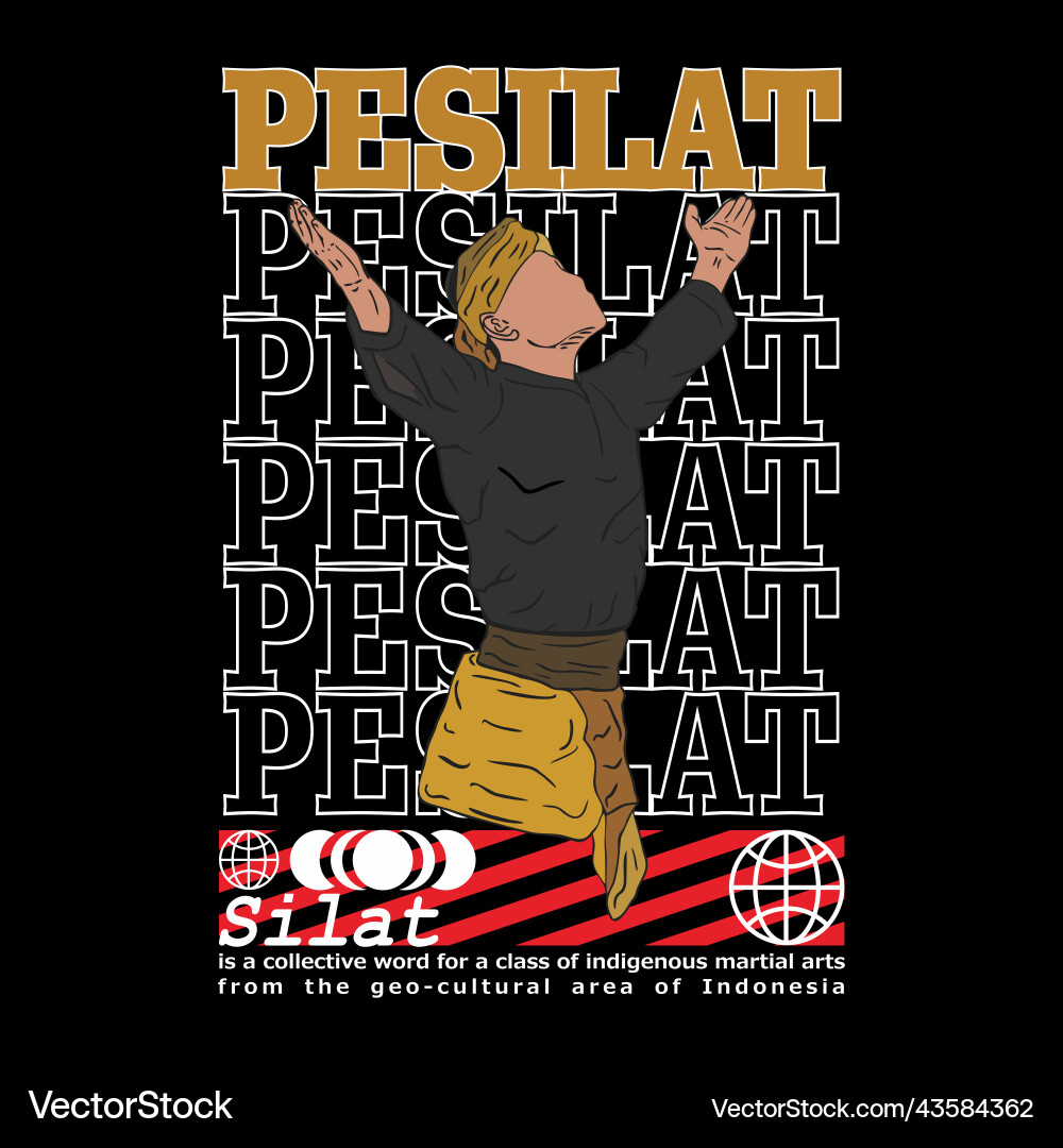 Pencak silat greeting pose Royalty Free Vector Image