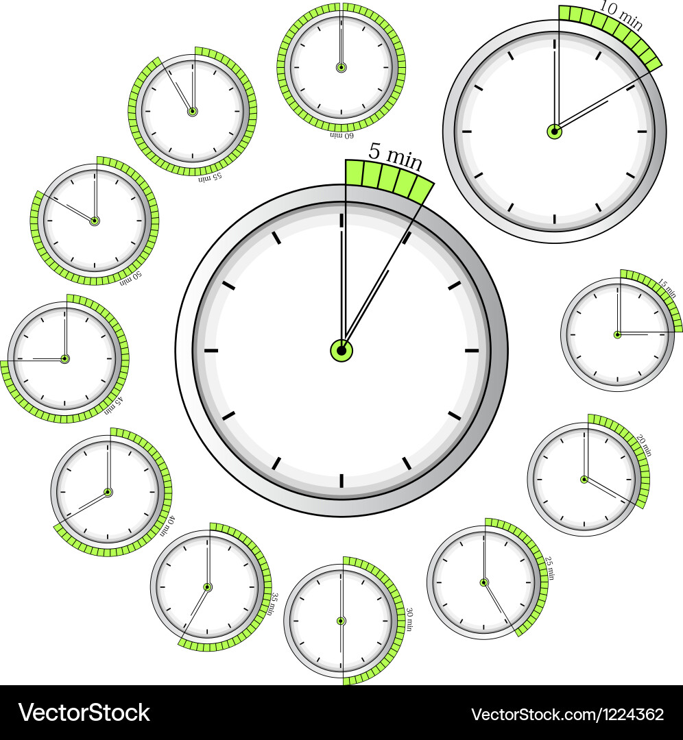 Set of timers Royalty Free Vector Image - VectorStock