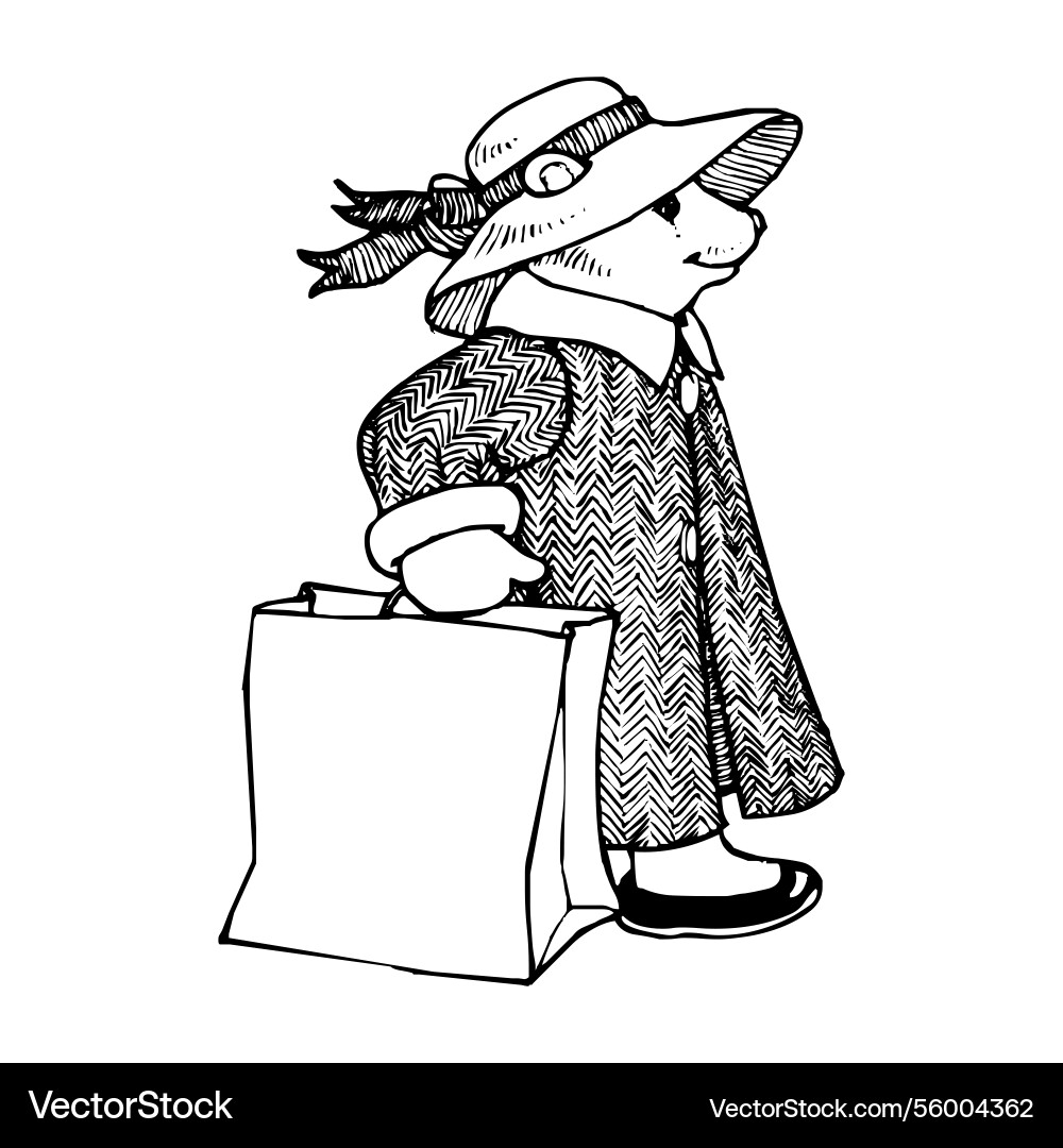 Stylish mouse shopping Royalty Free Vector Image