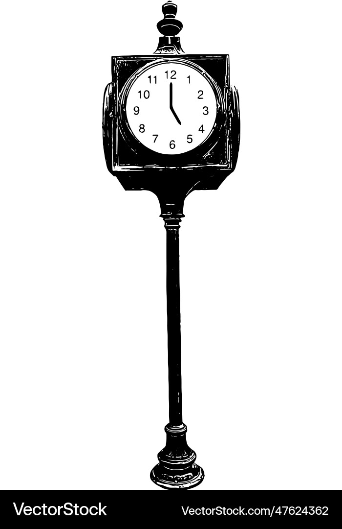 Vintage street clock Royalty Free Vector Image