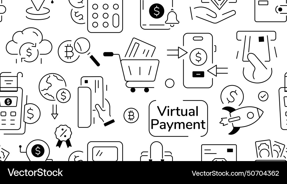 Virtual payment Royalty Free Vector Image - VectorStock