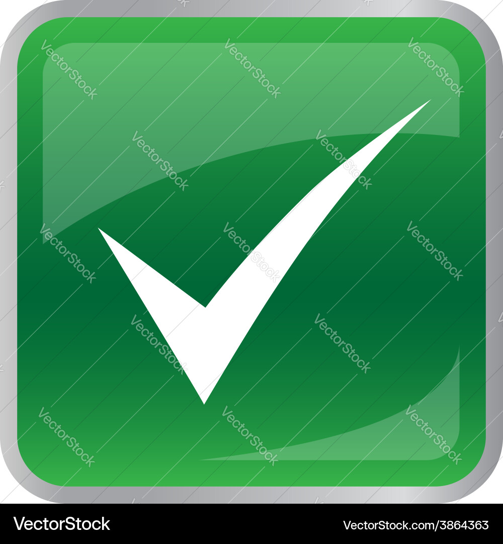 Agree icon on green button Royalty Free Vector Image