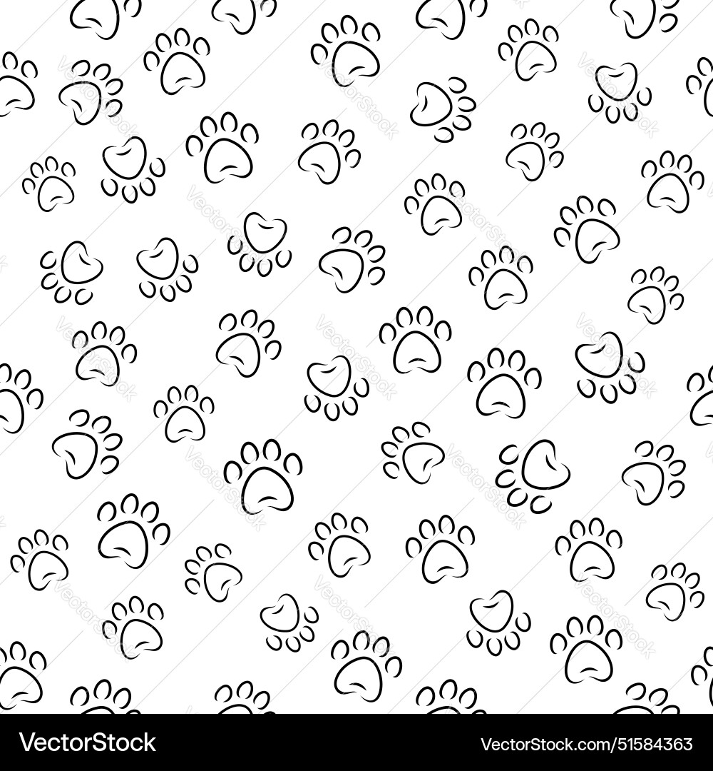 Cute Paw Print Pattern Royalty Free Vector Image