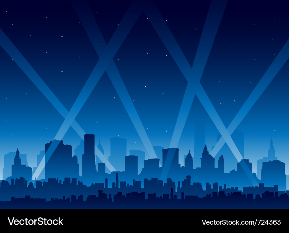 Downtown party city at night background Royalty Free Vector