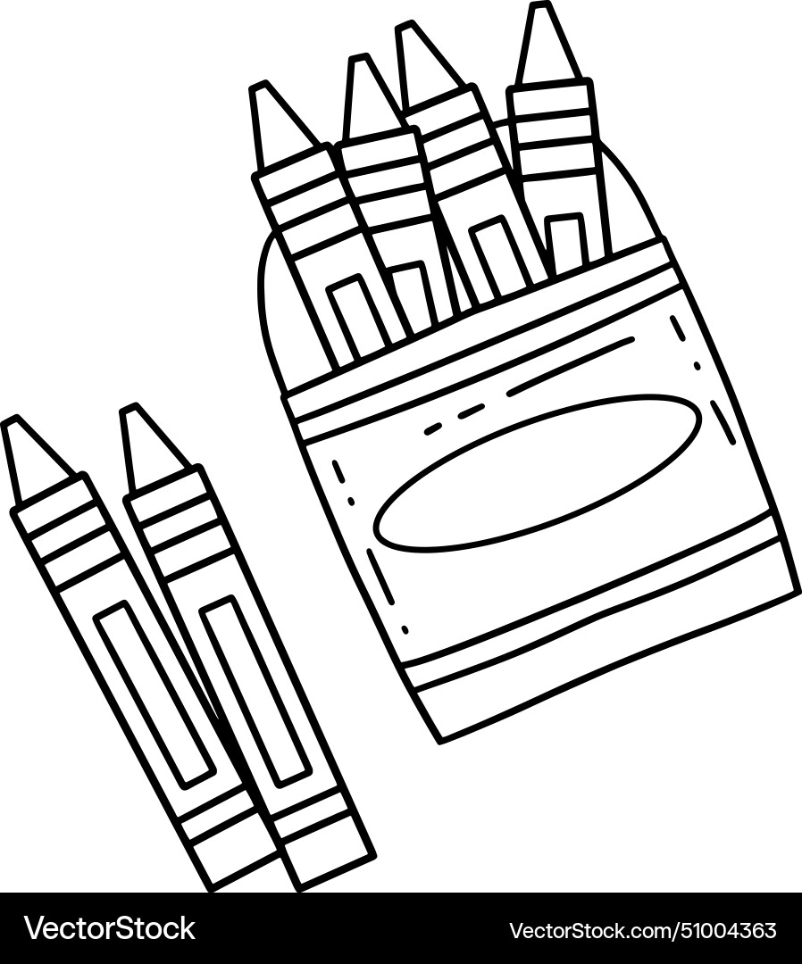First day of school crayons isolated coloring page