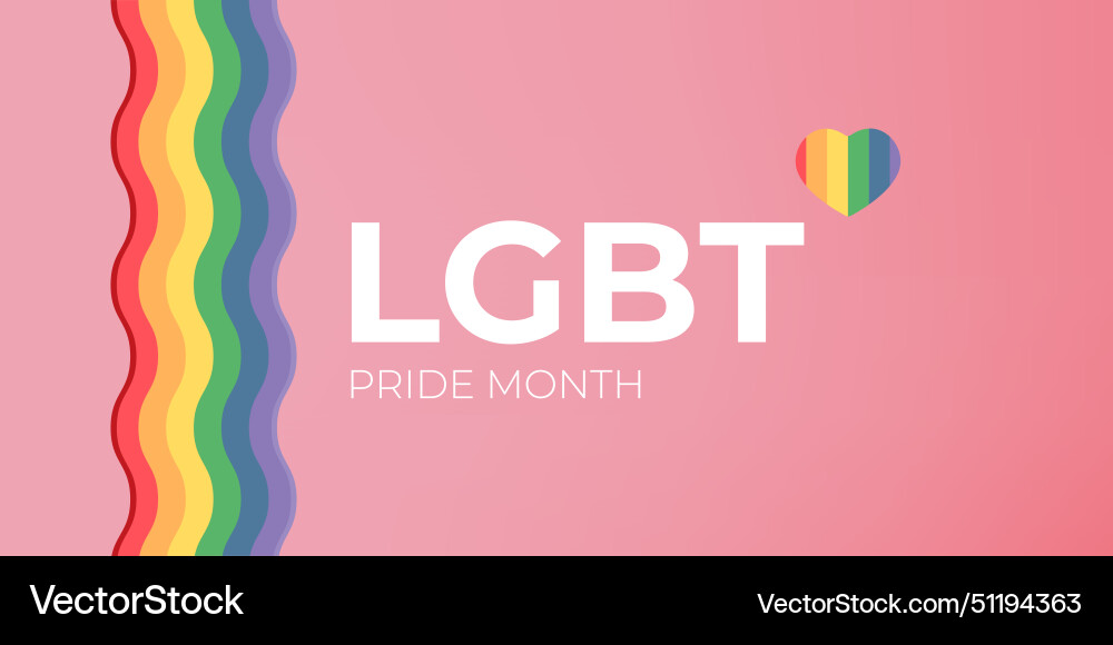 Happy pride month horizontal banner Royalty Free Vector