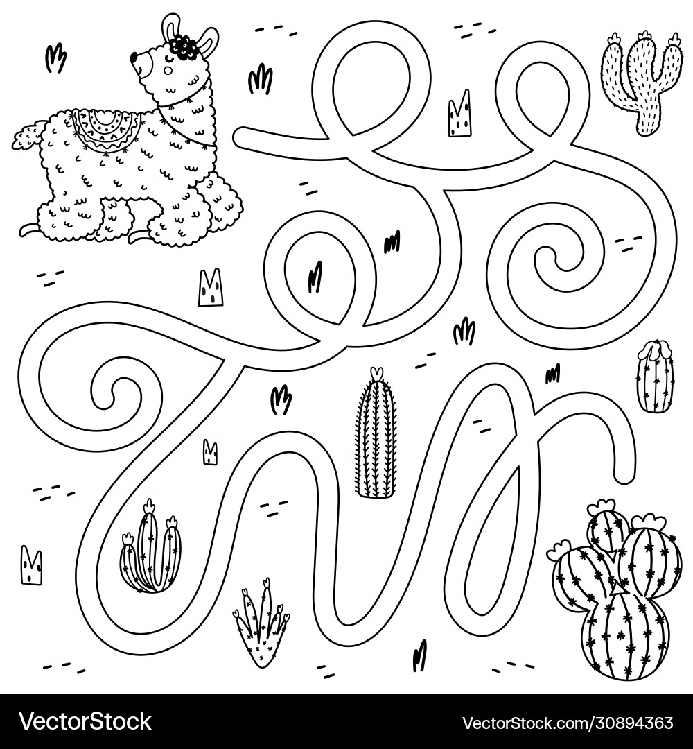 Cute Llama Outline Vector Images (over 870)