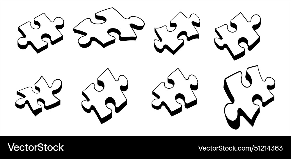 Jigsaw puzzle pieces game print Royalty Free Vector Image