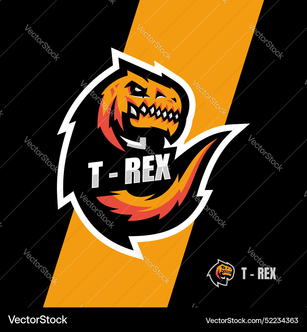 Logo t-rex e- sport and sport style Royalty Free Vector