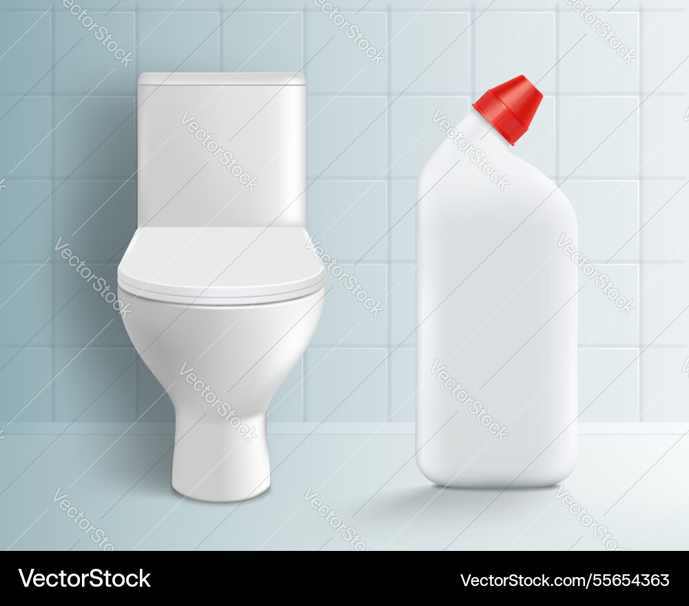 Packaging plastic bottle with toilet cleaner Vector Image