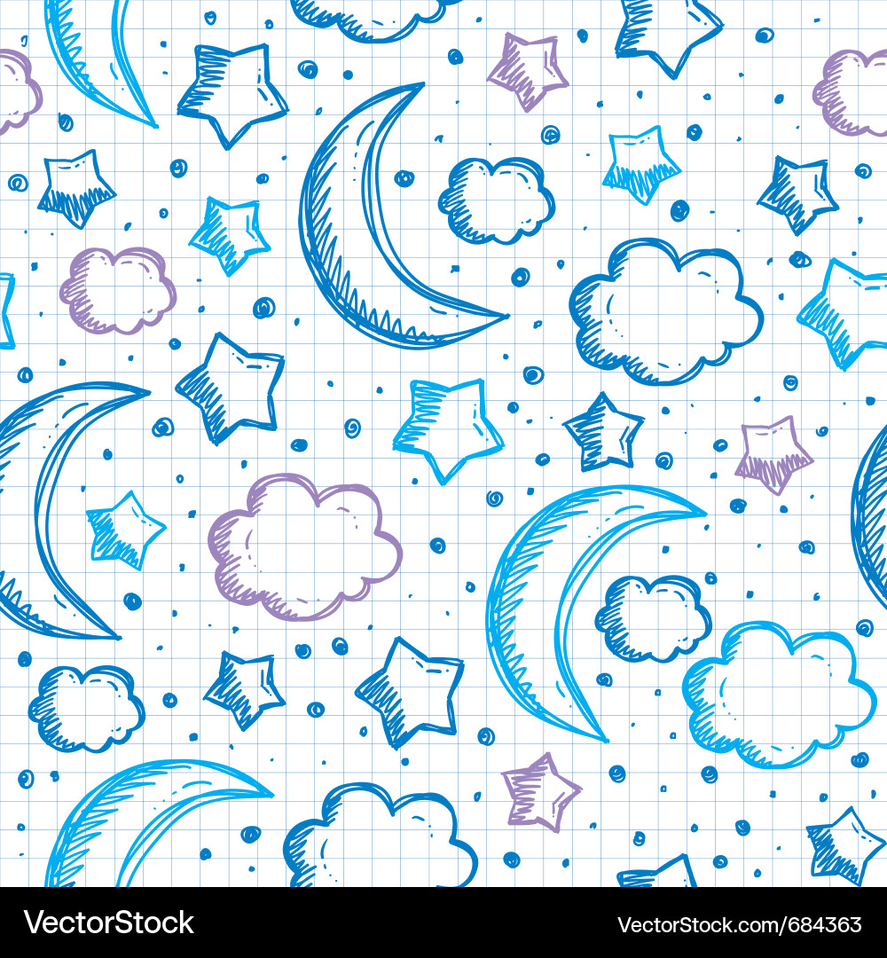 Pattern with night sky Royalty Free Vector Image
