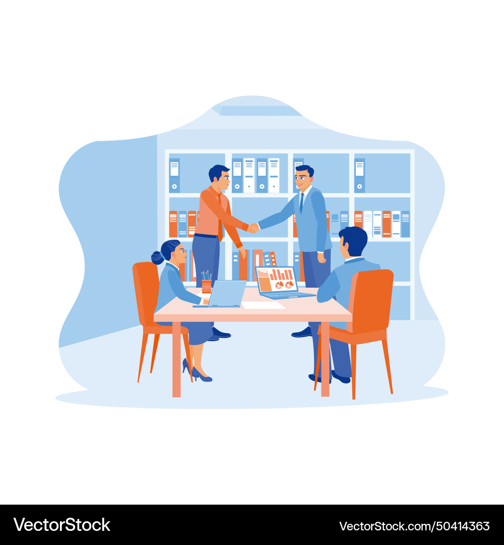 Successful teamwork during office meetings Vector Image
