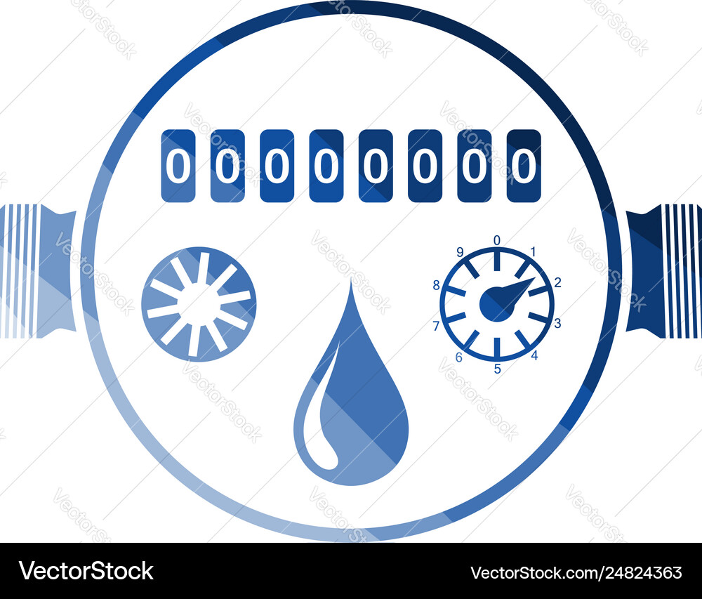Water Meter Icon Water Meter Icon In Flat Style Royalty Free Vector