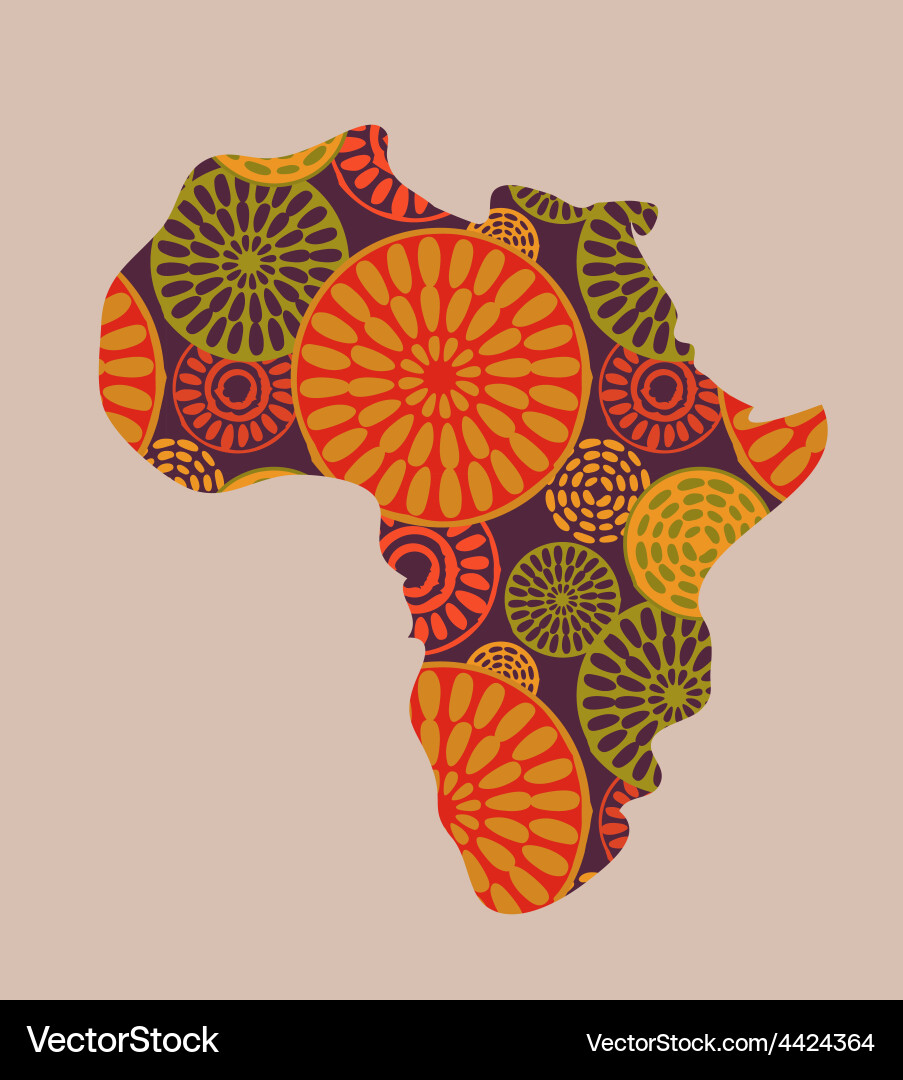 Africa - patterned map Royalty Free Vector Image