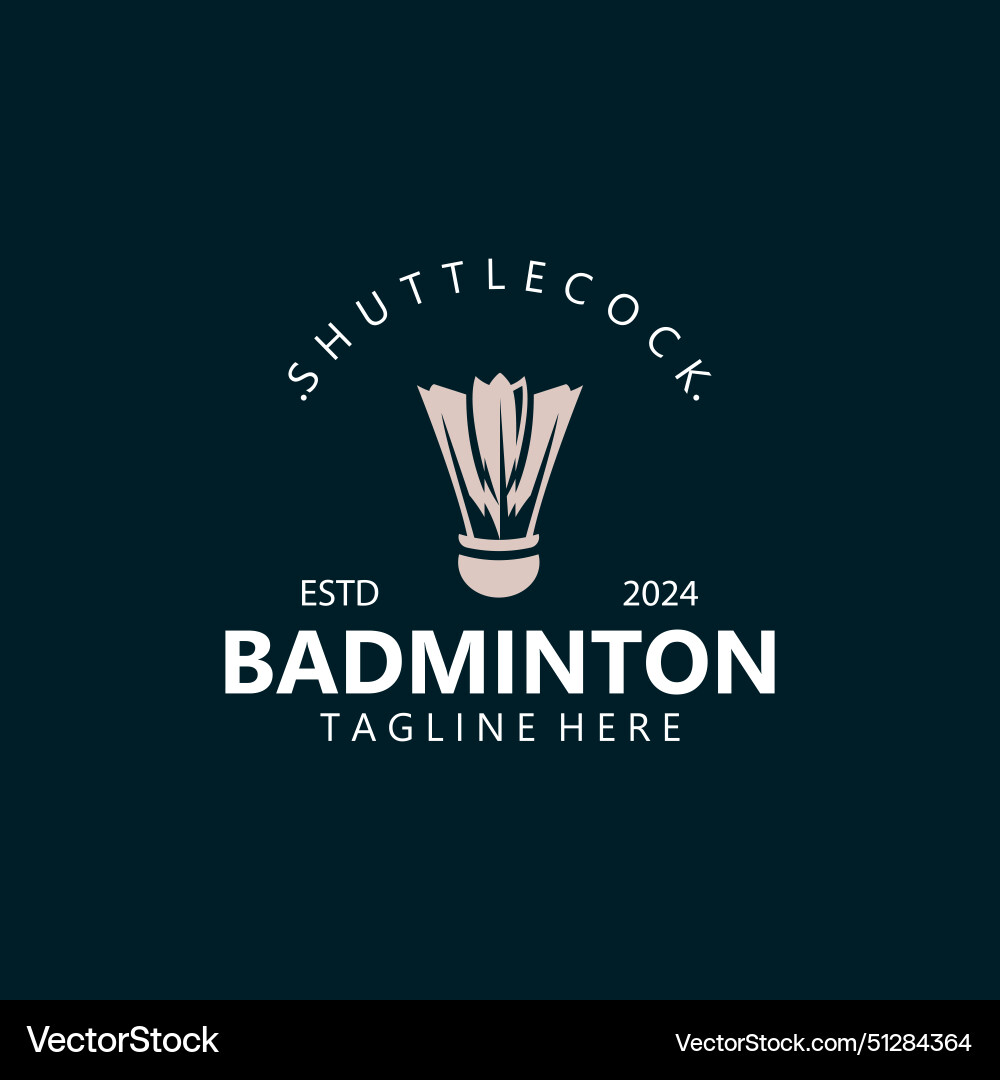 Badminton shuttlecock logo icon design for sport Vector Image