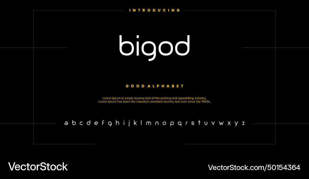 Bigod abstract minimal modern alphabet fonts Vector Image