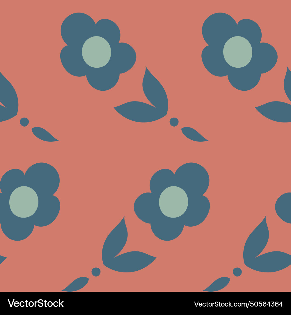 Blooming flowers leaves and blossom pattern print Vector Image