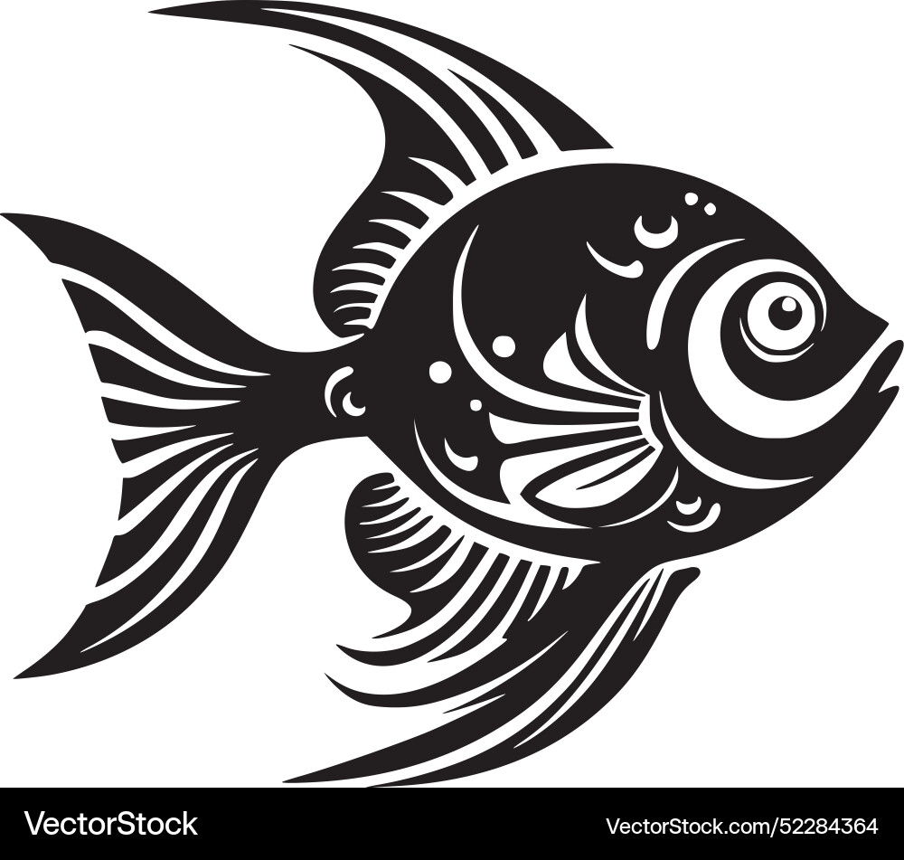 Fish - black and white Royalty Free Vector Image
