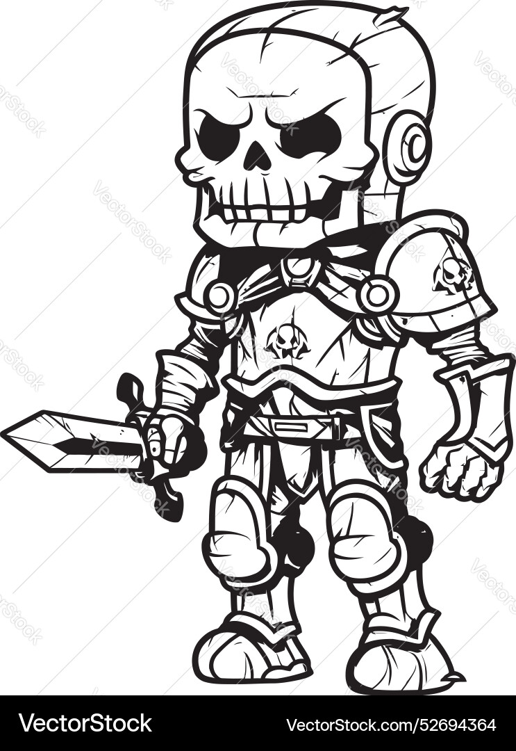 Macabre sentinel zombie knight soldier black Vector Image
