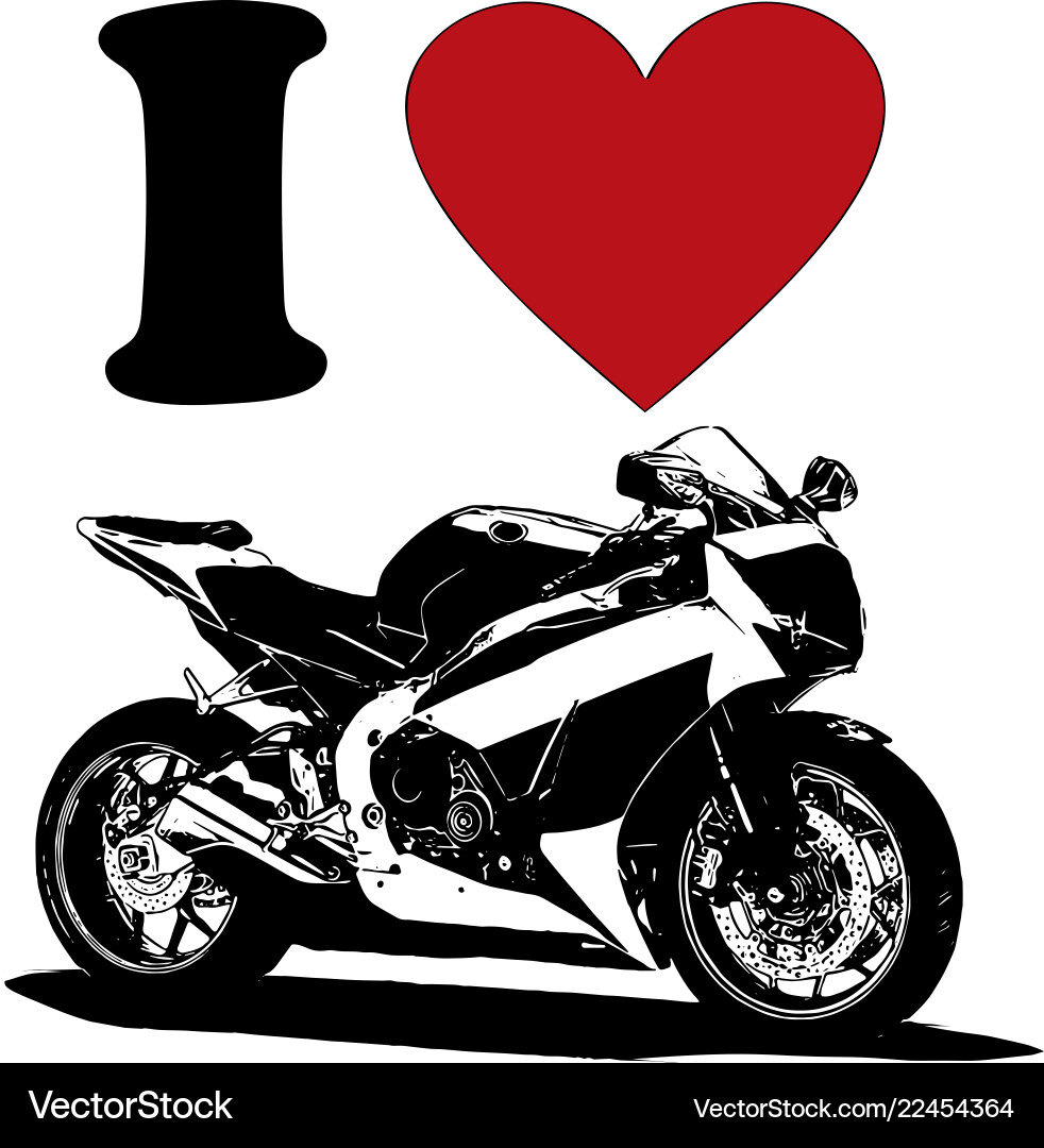 Motorheart more motorbikers symbols Royalty Free Vector